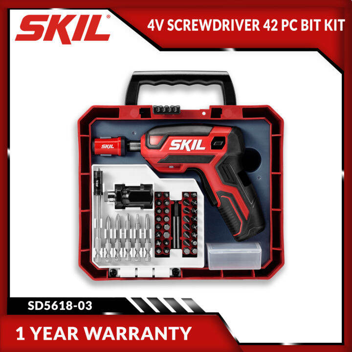 Skil Rechargeable 4V Screwdriver with 42 PC Bit Kit - SD5618-03 | Lazada PH