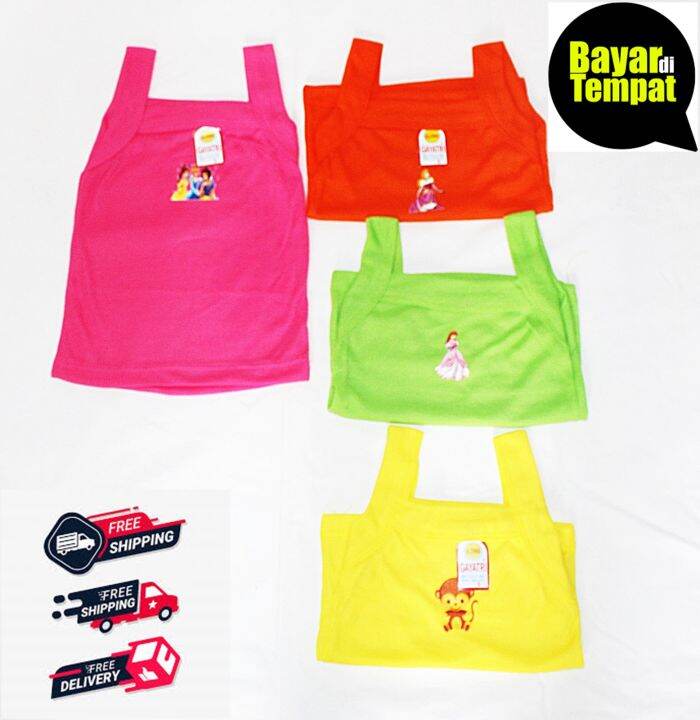 3 Pcs Singlet Anak Perempuan Multi Warna Bahan Katun | Lazada Indonesia