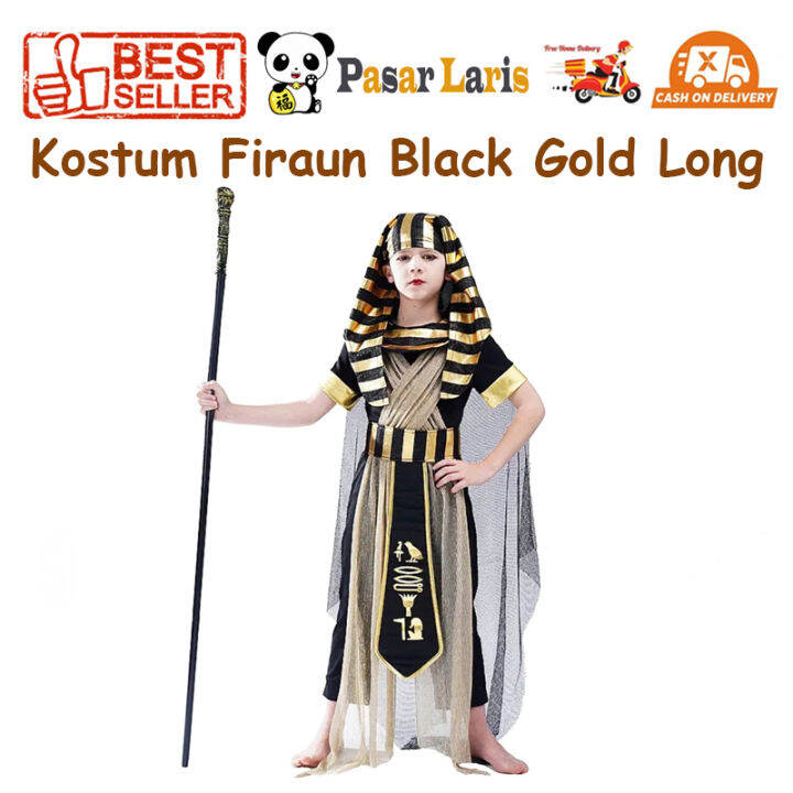 Kostum Mesir Firaun Black Gold Long Raja Mesir Egypt Baju Negara UN Day ...