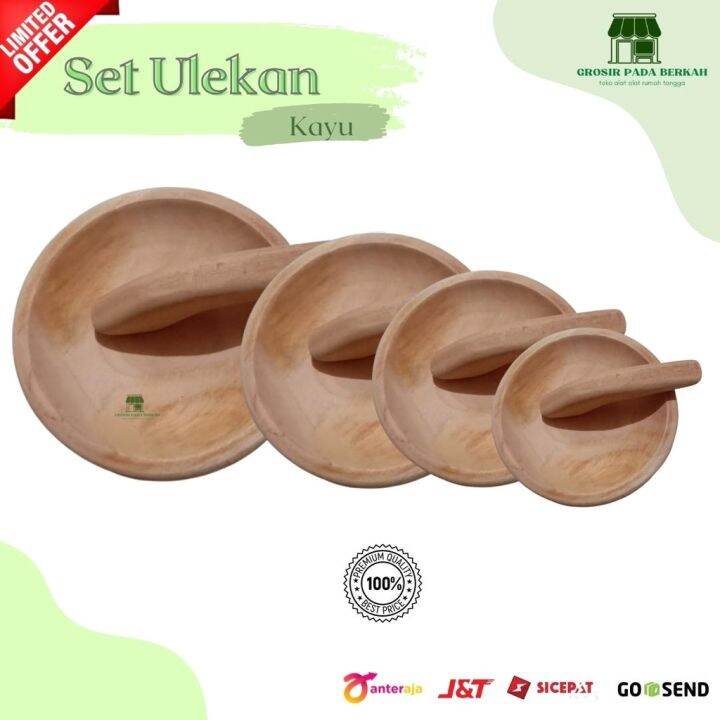 Set Coet Mutu Kayu - Coet Mutu Kayu Tebal - Set Ulekan dan Cobek Kayu ...