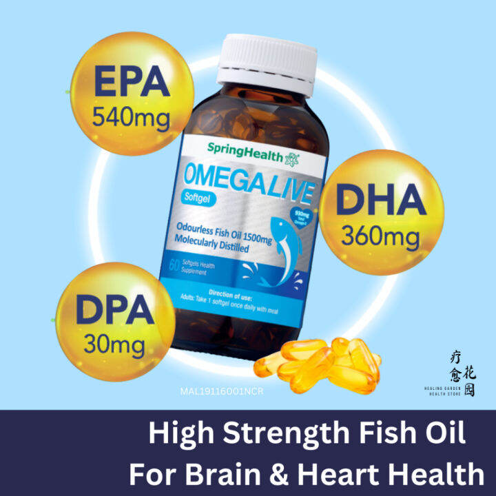 [Heart/Blood Pssure] SPRINGHEALTH OmegaLive™ 1500mg Softgel 60's [Omega ...