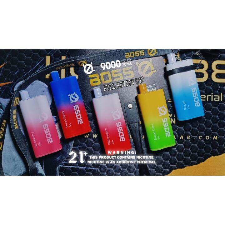 VAPE BOSS TITANIUM 9K PUFFS DISPOSABLE POD (w/ free lanyard) | Lazada PH