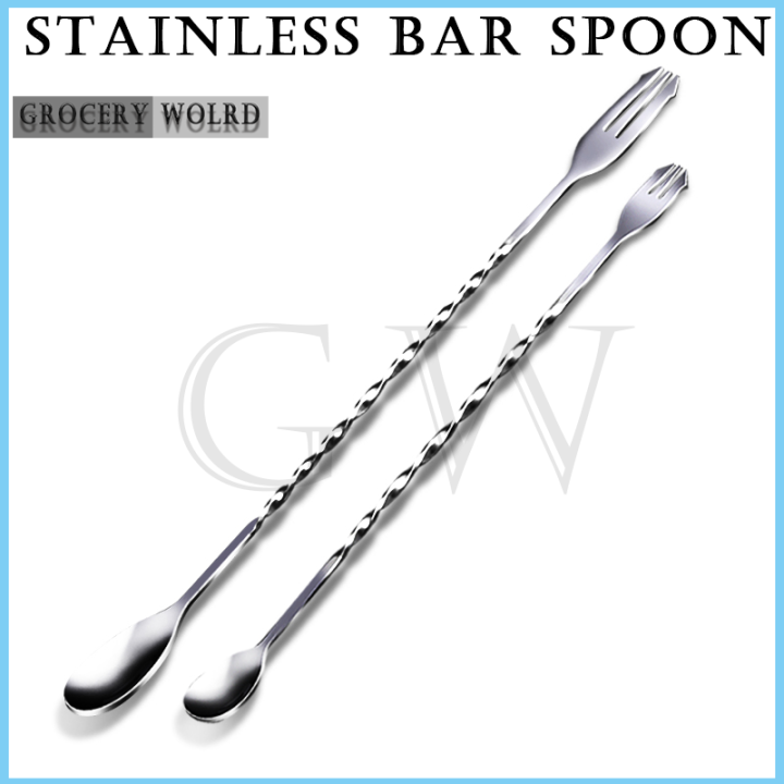 Stainless steel long handle milk tea coffee stir stick honey cocktail ...