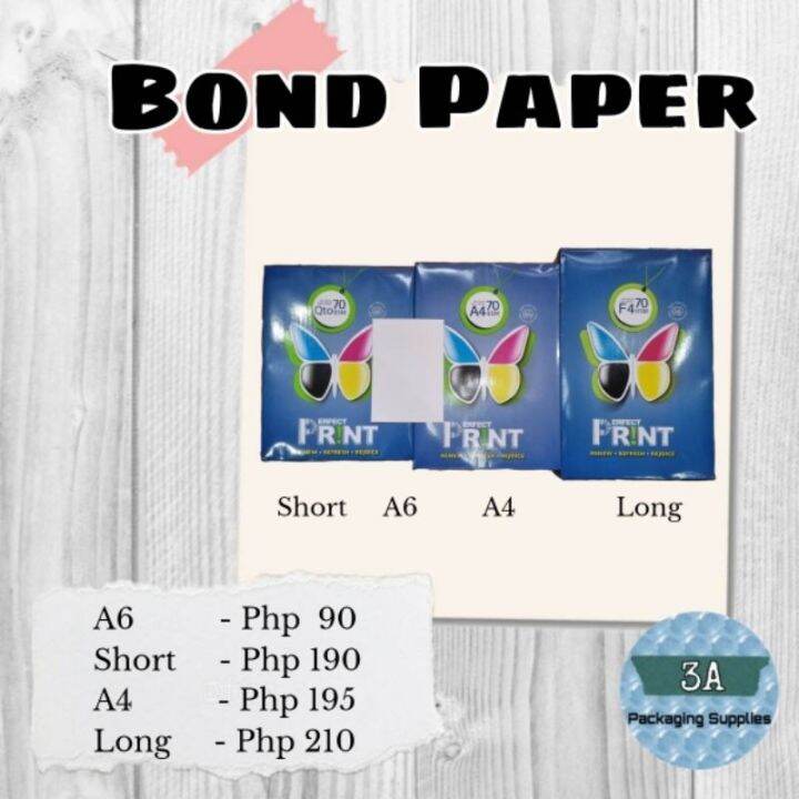Bond Paper (a4, A6, Short, Long) | Lazada PH