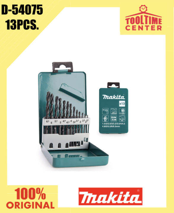 13 pc. Makita HSS Drill Bit Set 1.5 to 6.5mm Model: D-54075 | Lazada PH