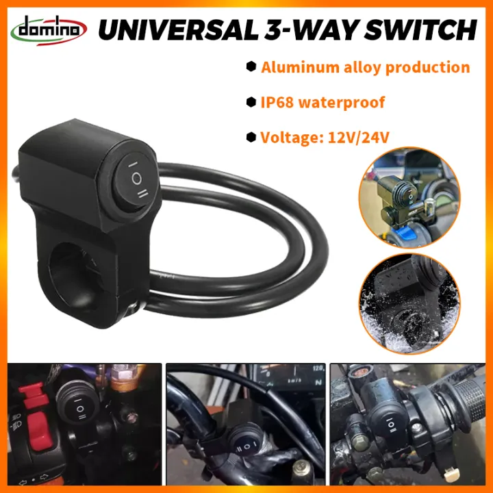 E&M Domino Mini Driving Light 3 Way Switch Alloy Handle Bar Clamp / Tri ...