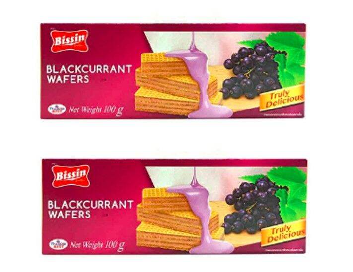 BISSIN Wafer Black Currant Flavor 100g x 2 | Lazada PH