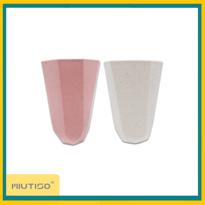 Miutiso Wheat Straw Cups Concise Style Tumbler 2pcs Reusable Set of 2 ...