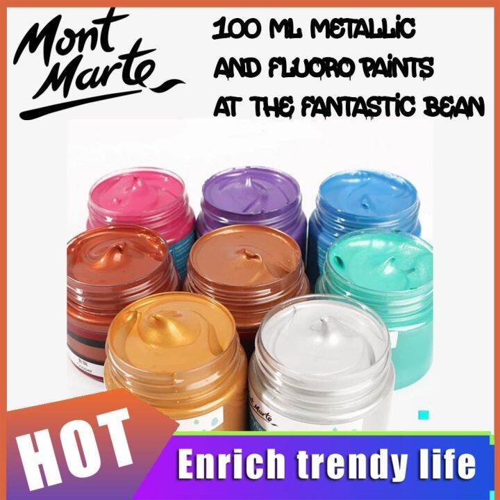 [100ml] Mont Marte Acrylic Paint - Metallic / Fluoro Colors | Lazada PH