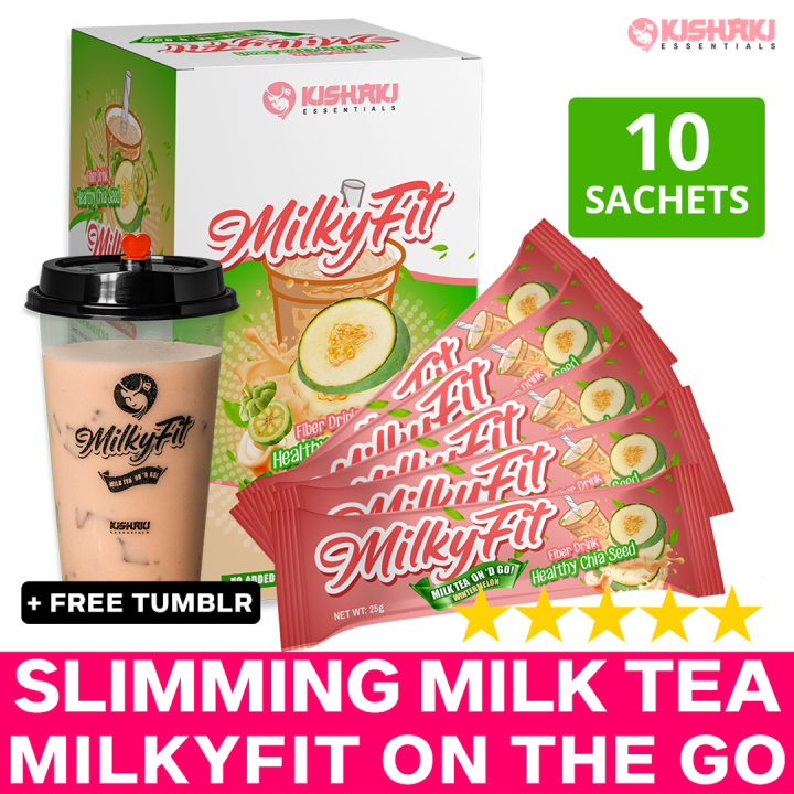 Slimming Milky Fit with Chia Seed, Milk Tea on the go 10 Sachet with ...