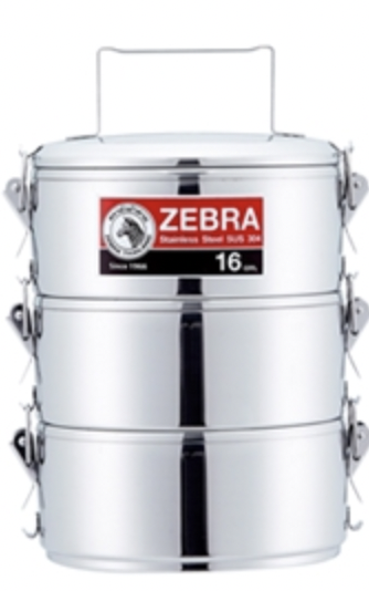 Zebra SUS304 S/Steel SMART LOCK Food Carrier 16x3 泰国斑马牌LOCK饭食格16cm x 3层 ...