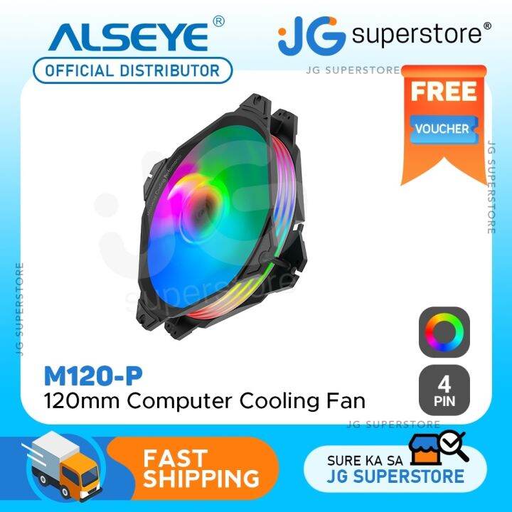 Alseye MAX 120-PB RGB Case Fan with 2510-3pin and Molex 4-pin Connector ...
