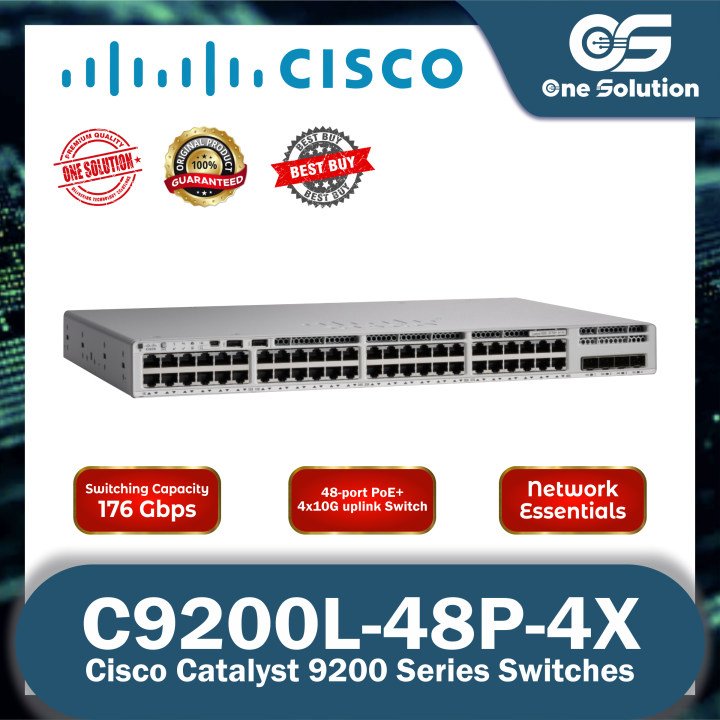 Cisco Catalyst 9200 Series Switch C9200L-48P-4X-E Network Essentials ...