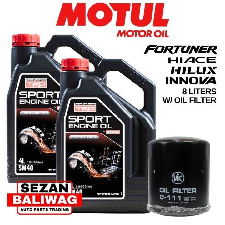 ÓIL CHANGE PACKAGE MOTUL TRD SPORT DIESEL ENGINE OIL 5W-40 FULLY ...