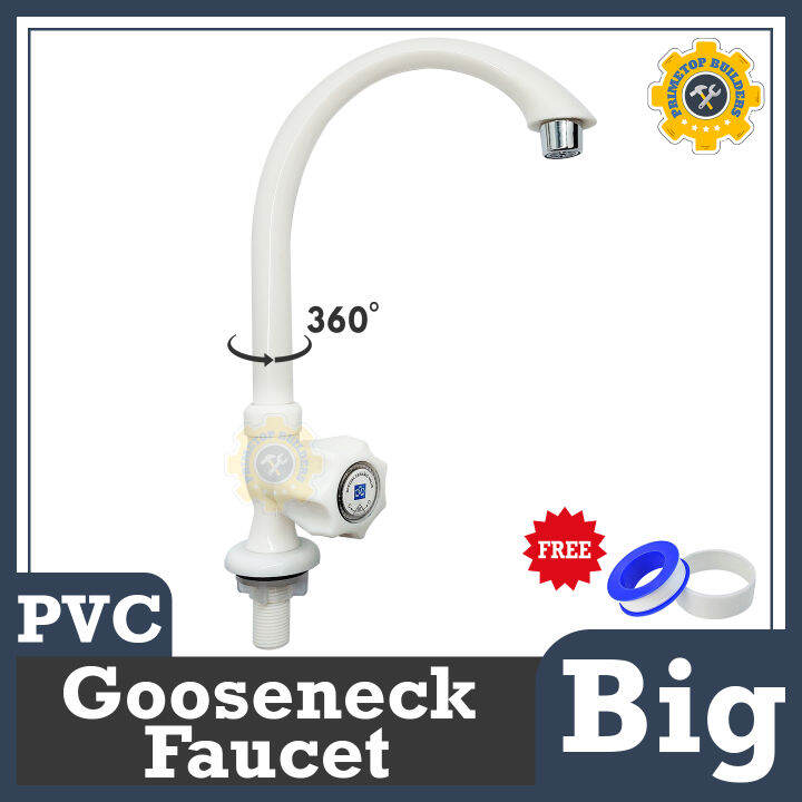 PVC Gooseneck Faucet White Big (Stand Type) PRIMETOP | Lazada PH