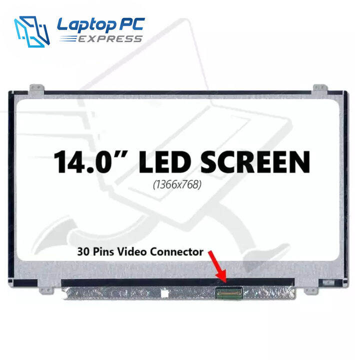 14" 30 Pins 1366 x 768 HD LED Slim Type Top and Bottom Brackets Laptop ...