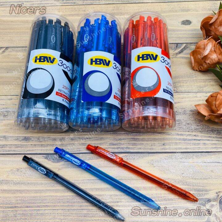 25pcs HBW Original #3000 Retractable oil Base gel pen ball pen 0.7MM ...