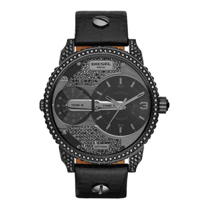 Jam Tangan Pria Diesel Mini Daddy DZ7328 Chronograph Black Dial Black ...