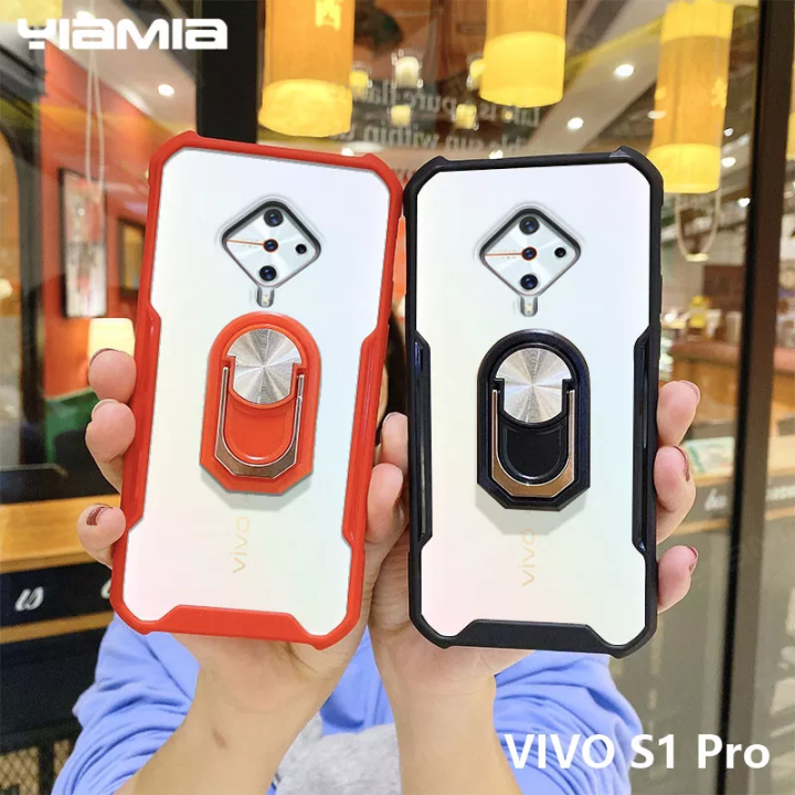 Case Vivo S1 PRO XUNDD i-Ring Crystal Standing Transparan CLEAR Armor | Lazada Indonesia