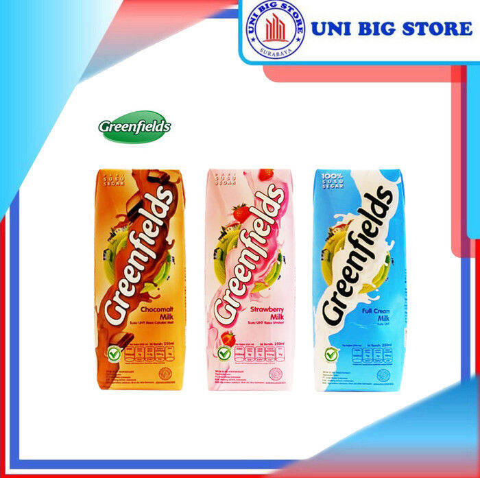 Susu Greenfield s UHT Full Cream - Chocolate - Strawberry Milk 250 ml ...