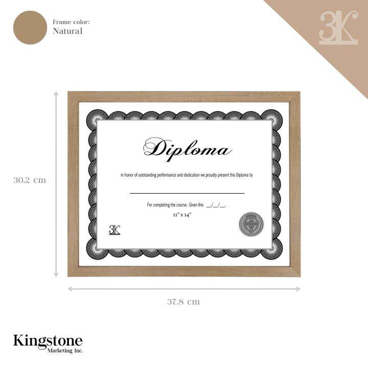3K Frames Diploma Certificate Frame 11 x 14 Size Natural Color | Lazada PH