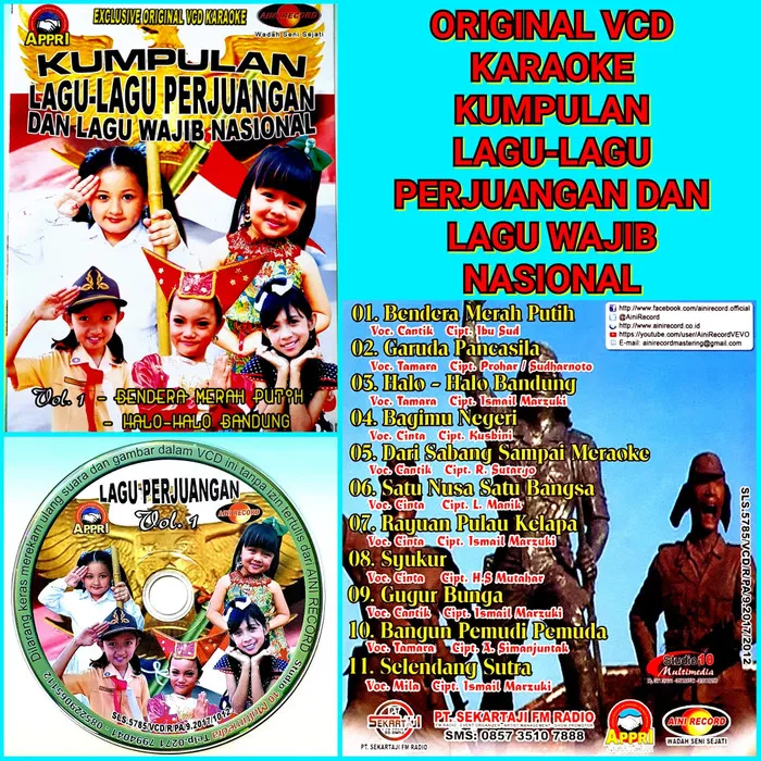 KASET ORIGINAL VCD KARAOKE KUMPULAN LAGU PERJUANGAN DAN WAJIB NASIONAL ...