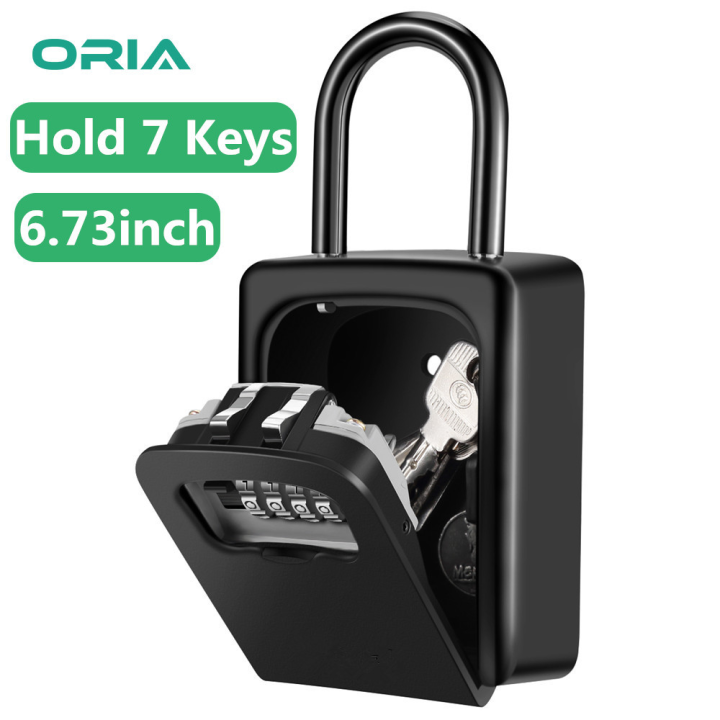 Oria Key Storage Lock Box Wall Mounted Key Safe Box Weatherproof 4
