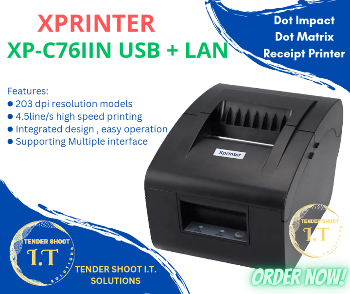 Xprinter XP-C76IIN XP C76IIN 76mm Thermal Printer With USB LAN Dot ...