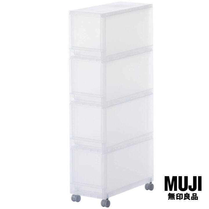 มูจิ ชั้นวางของของโพลีโพรพิลีนแบบมีล้อ - MUJI PP Storage Case with ...