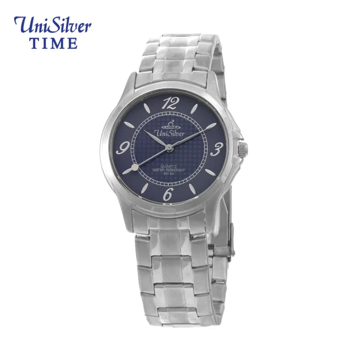 UniSilver TIME Whimsique Men's Silver / Blue Analog Stainless Steel ...