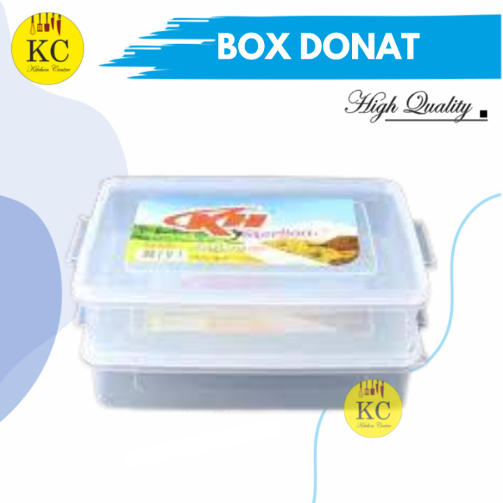KH Merlion Tempat donat plastik bening box donat kotak wadah donat ...