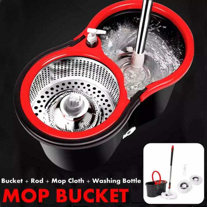 Microfiber Spin Mop Floor Mop Magic Clean Mop Set Stainless Steel ...