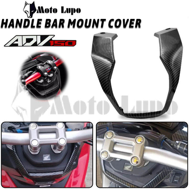 Moto Lupo Motorcycle Honda ADV 150 Carbon Fiber Handlebar Mount Cover Handlebar Trim Cover ...