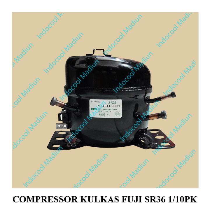 COMPRESSSOR KULKAS/KOMPRESOR/COMPRESSOR KULKAS FUJI SR36 1/10PK (HARGA TERMASUK PACKING KAYU ...
