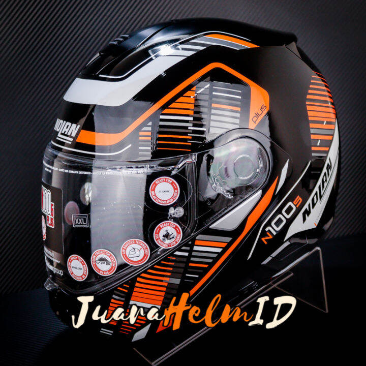 NOLAN HELM N100-5 PLUS STARBOARD N-COM #47 / BLACK / N1005 MODULAR ...