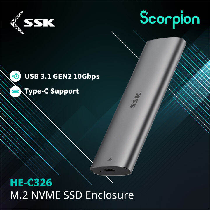 SSK HE-C326 Type-C M.2 NVME SSD Enclosure | Lazada