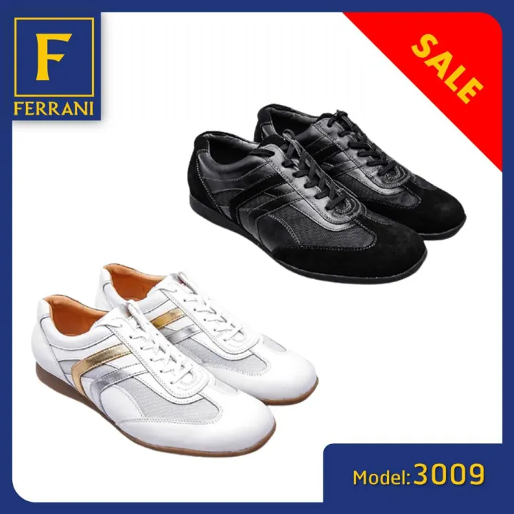 FERRANI รองเท้าผ้าใบ หนังแท้ รุ่น 3009 หน้ากว้าง ใส่สบาย ใส่เที่ยว ...