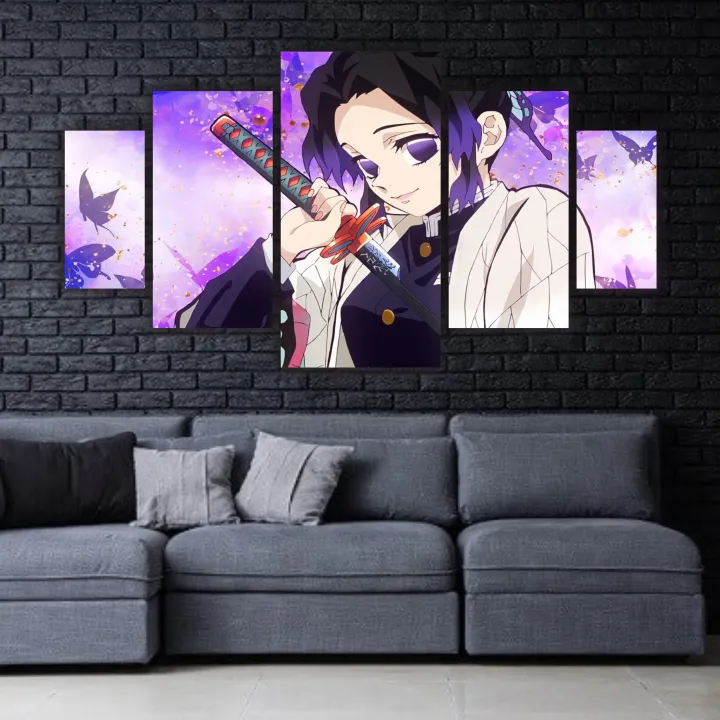 Wall Decor Shinobu Kocho DEMON SLAYER 1 Set Hiasan Dinding Poster Kayu ...