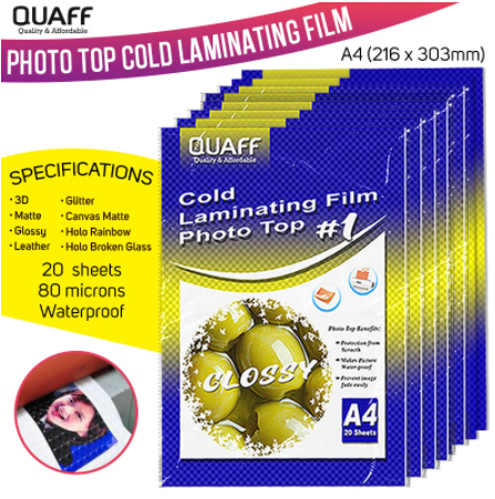 Cold Laminating Film Photo Top ( Glossy / Matte / Glitter / 3D ...