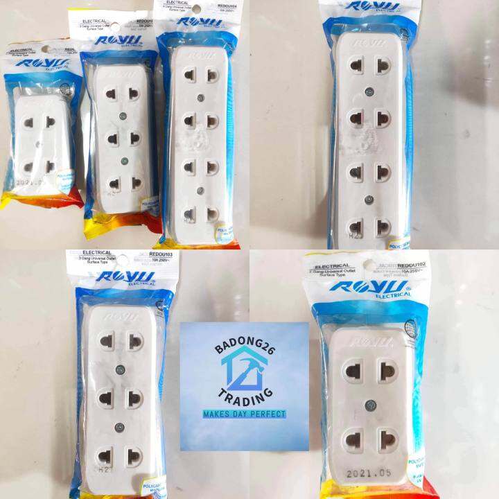 UNIVERSAL OUTLET SURFACE TYPE ROYU (4 GANG, 3 GANG, 2 GANG) | Lazada PH