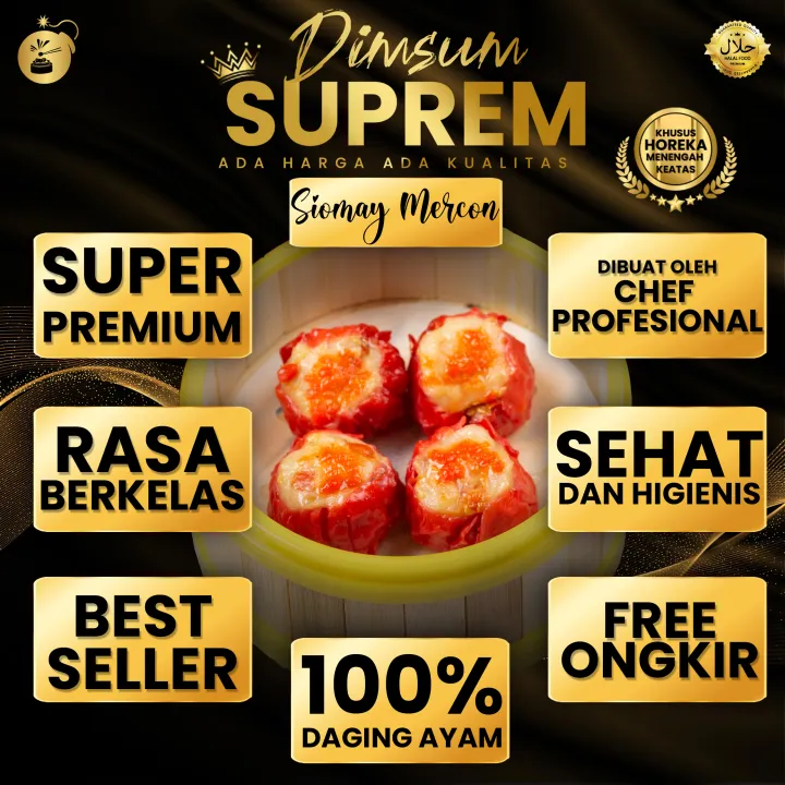 Dimsum Siomay Mercon- Premium- Dim sum Siomai Chili Hot- Siu Mai Cabe ...