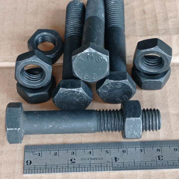 BAUT HEXAGON M14X80 / BAUT BAJA HTB 8.8 M14 X 80 / BAUT BAJA M14 X 80 HITAM / BAUT M14X80 BAJA ...