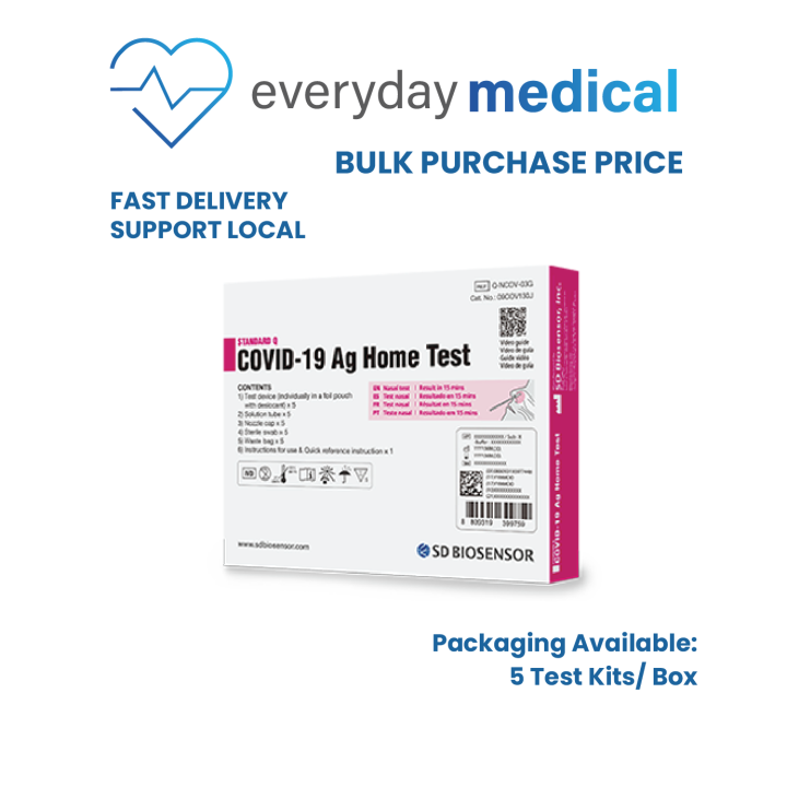 SD BIOSENSOR STANDARD Q COVID-19 AG Home Test Antigen Rapid Self Test ...