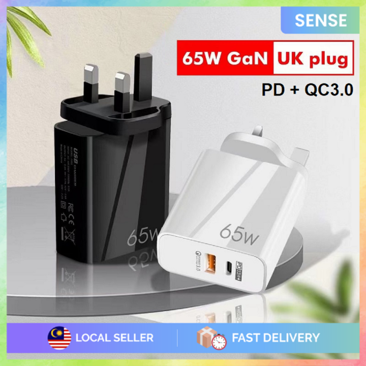 SENSE USB-C PD 65W + 33W PD Fast Charging 3 Pin Adapter | Lazada