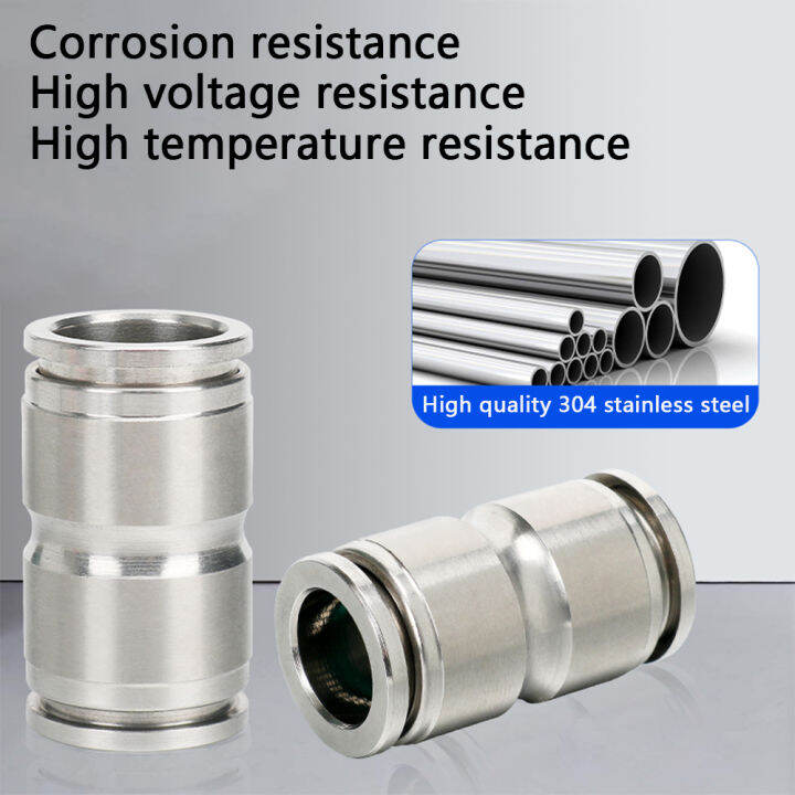 1pcs PU PG Pneumatic Quick Connector 304 Stainless Steel Hose Air Pipe ...