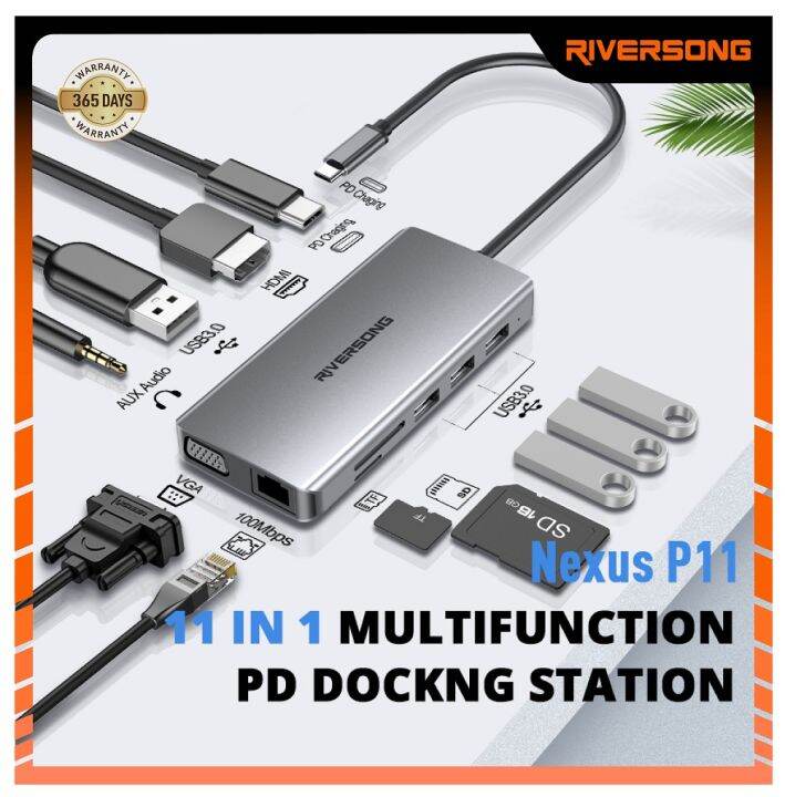 (Ready Stock) Riversong Nexus P11 Multifunction Type-C Docking Station ...