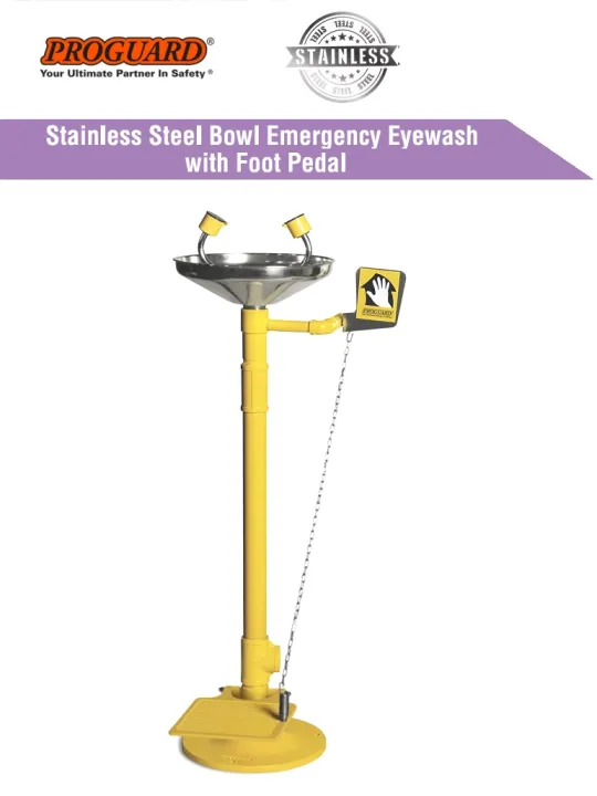Proguard Emergency Fully Stainless Steel Pedestal Mounted Eyewash With ...