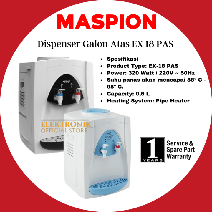 MASPION DISPENSER GALON ATAS EX 18 PAS / Galon atas ex 18pas | Lazada ...