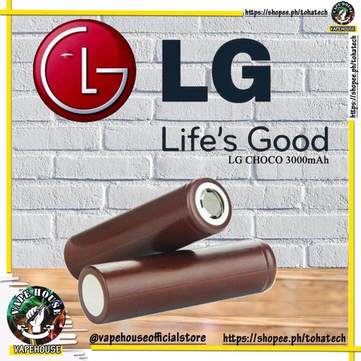Vape Battery lg choco 18650 3000mAh Vapor Rechargeable battery ...