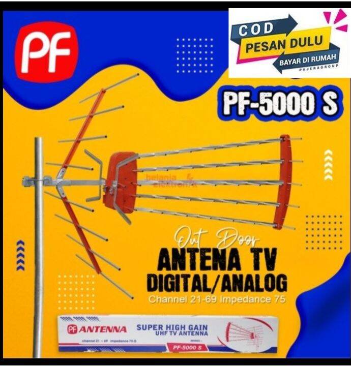 Antena Antenna TV Luar PF Goceng PF5000 Super High Gain UHF Pf 5000 ...